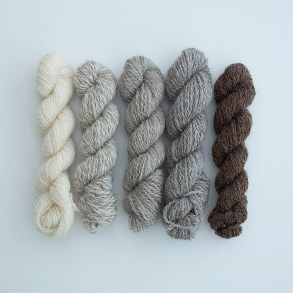 Croft Shades Mini Skein Bundle | Undyed Shetland Wool | Garthenor ...