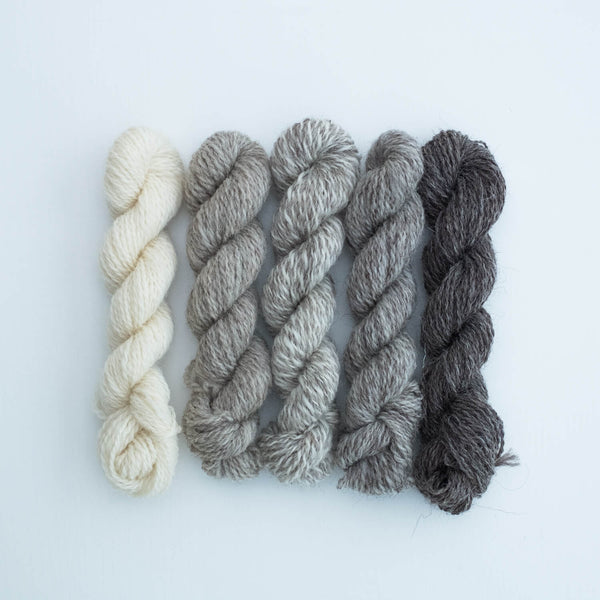 Stone Drift Mini Skein Bundle | Undyed British Wool | Garthenor ...